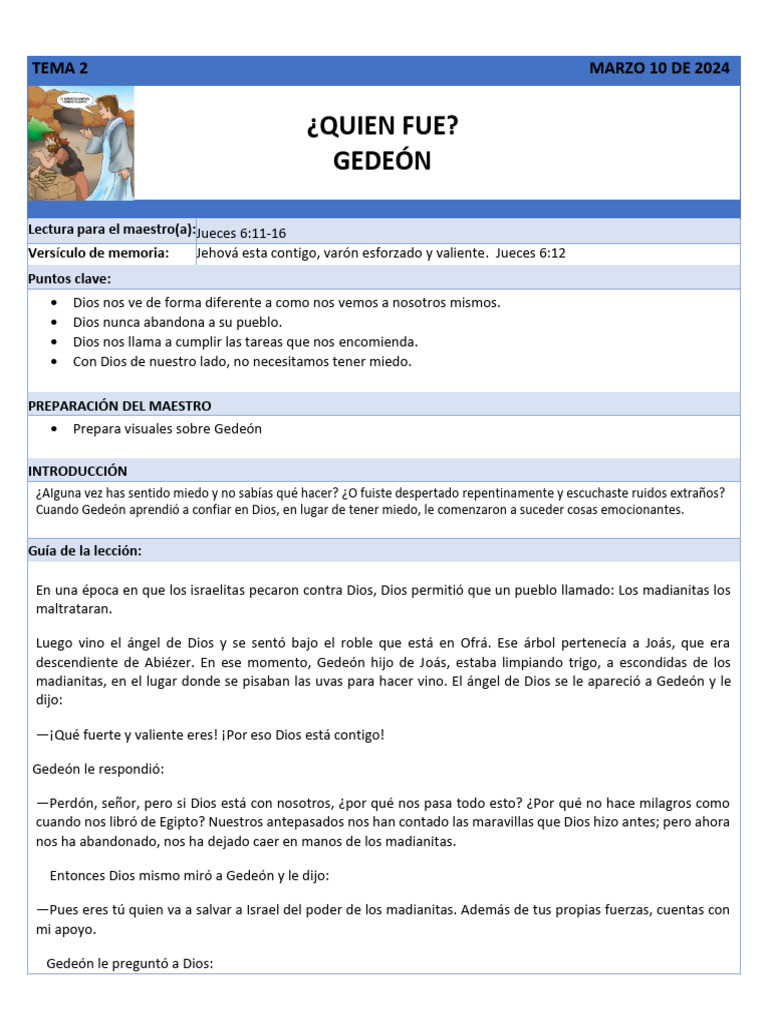Tema 2. Gedeón | PDF