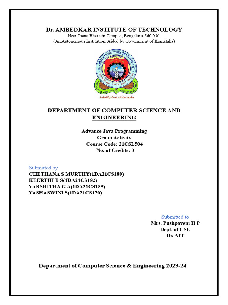 Java Report | PDF | Object Oriented Programming | Software Development