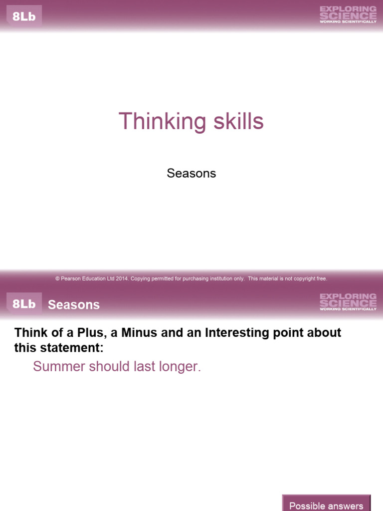 8Lb Thinking skills | PDF | Earth | Planets