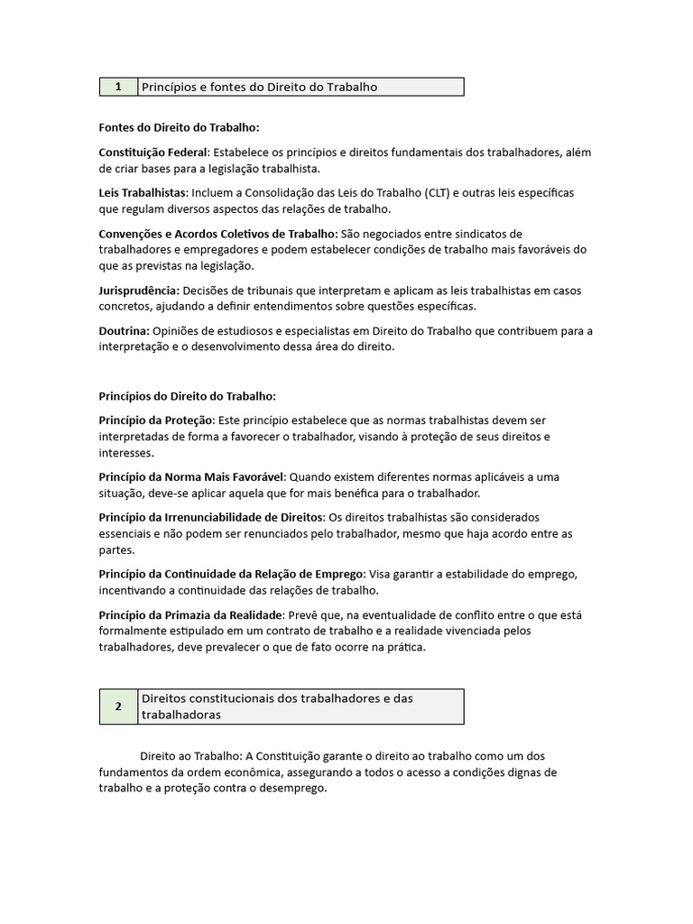 Bloco 4 - Eixo 5 Resumo | PDF | Férias trabalhistas | Sindicato