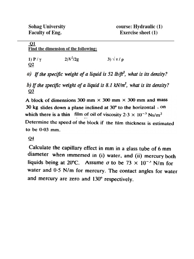 Exer. SH Hyd1c | PDF