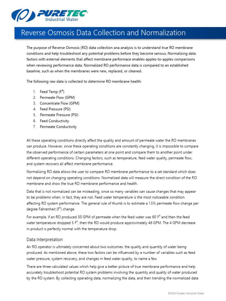 Data Collection Normalization | PDF | Membrane | Water