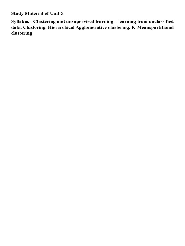 Unsupervised Learning Overview | PDF | Cluster Analysis | Machine Learning