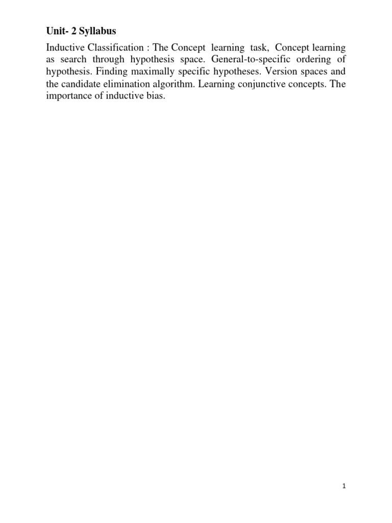 Unit-2 Inductive Classification (February 19, 2024) | PDF | Machine ... Unit-2 Inductive Classification (February 19, 2024) | PDF | Machine ...