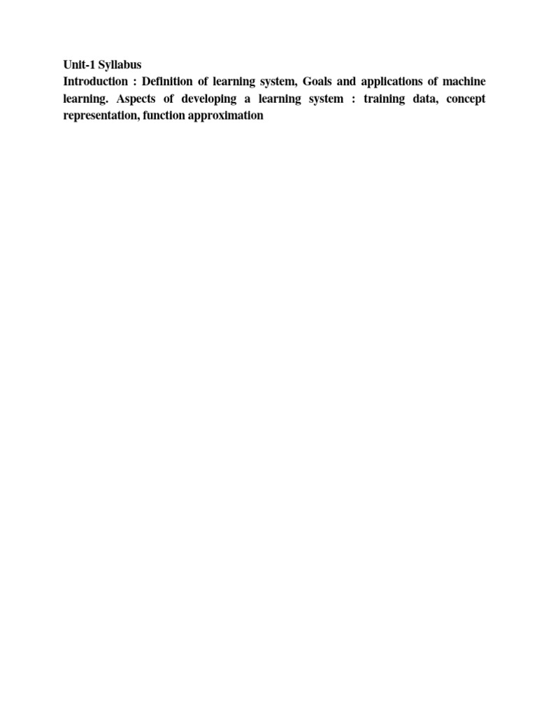 Unit 1 Introduction Fundamentals Of Ml And Ai February 11 2023 Pdf Machine Learning