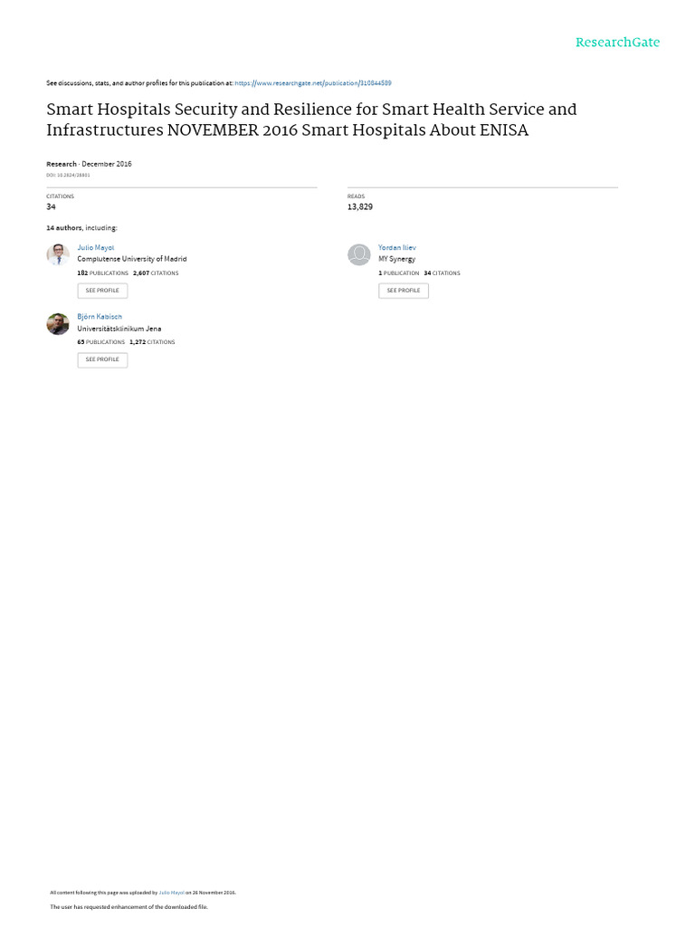 Smart Hospitals | PDF | Computer Security | Security
