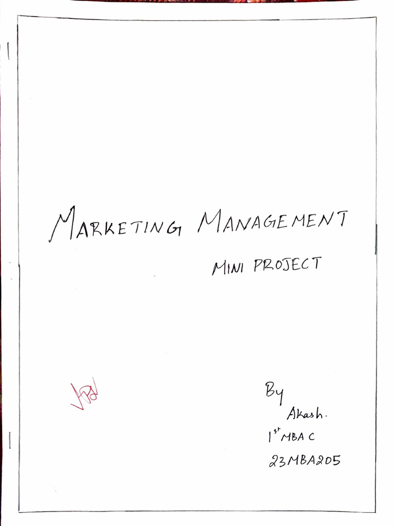 Marketing management project | PDF