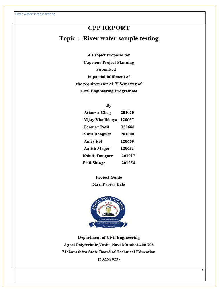 Water Test Report | PDF | Water Quality | Water