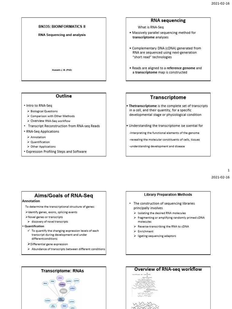 BN335 L6 Transcriptomics JH | PDF | Transcriptome | Cellular Processes