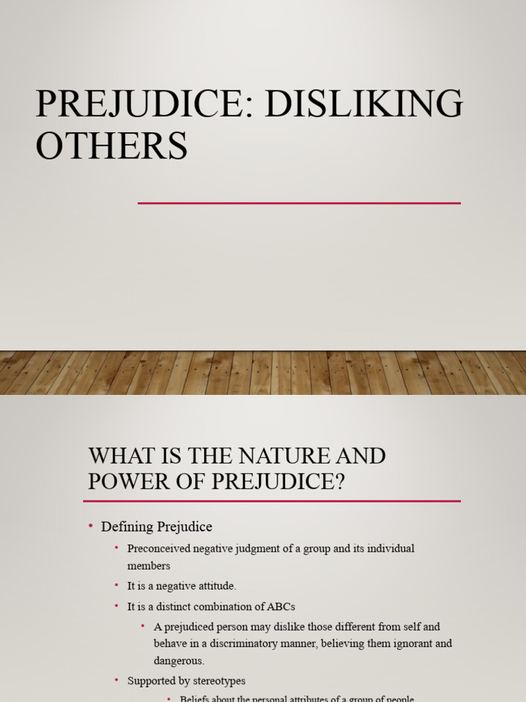 I. Prejudice | PDF | Prejudices | Stereotypes