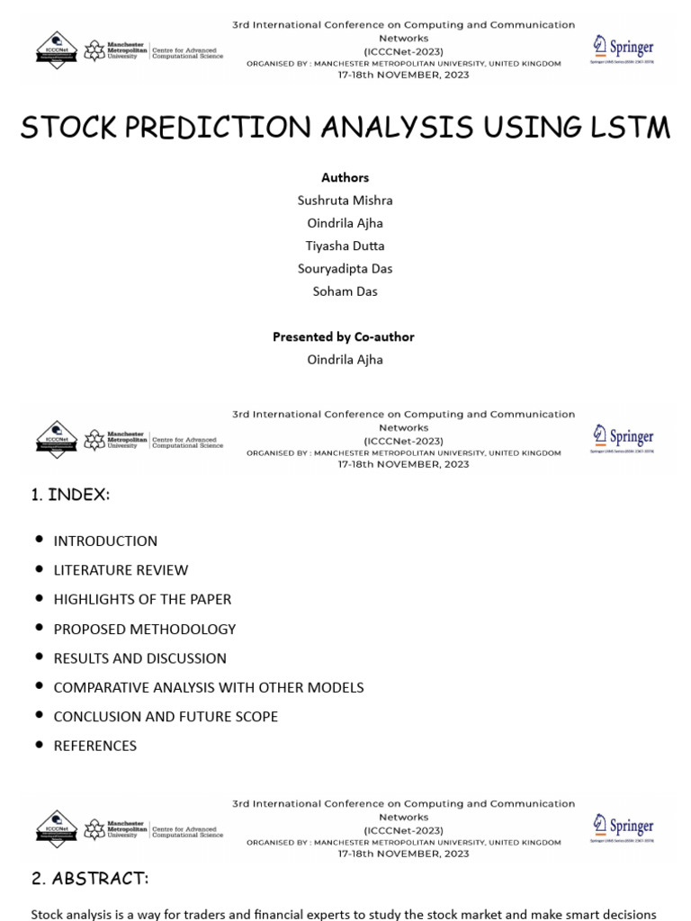 Stock Prediction Analysis Using LSTM PPT | PDF | Forecasting ...