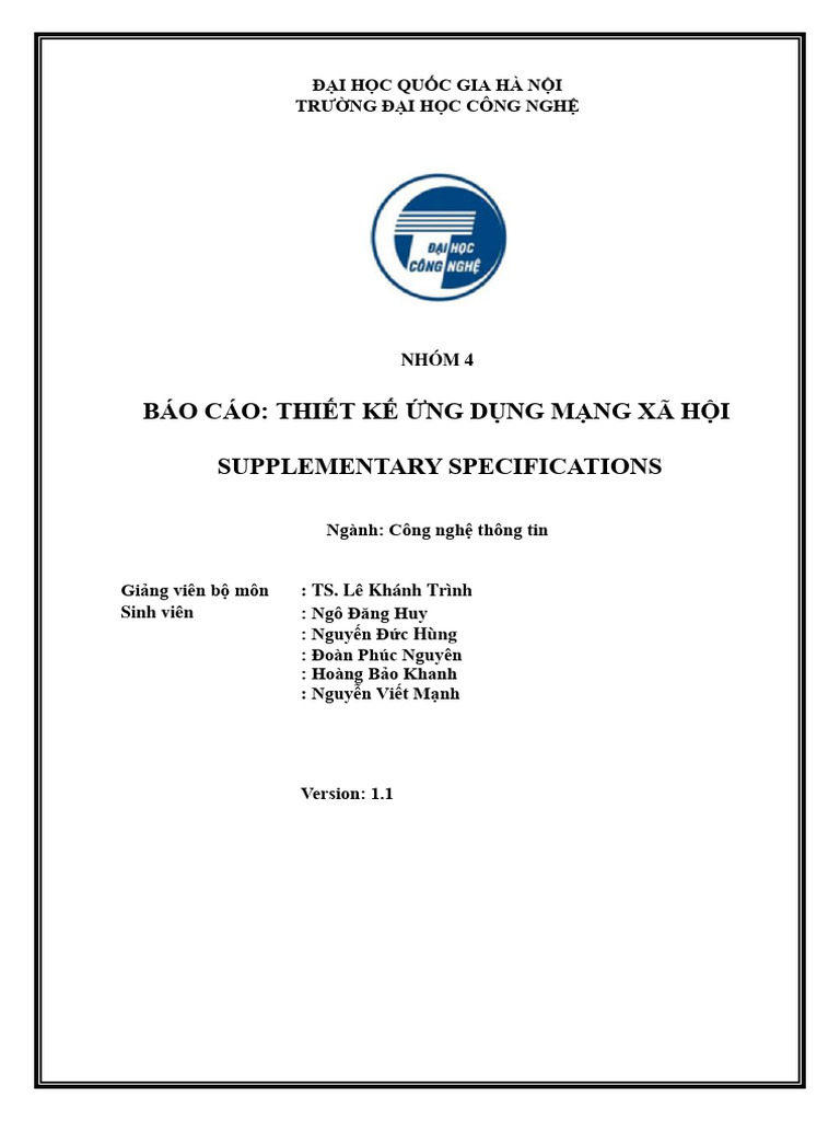 [Nhóm 4] 03 Supplementary Specifications | PDF