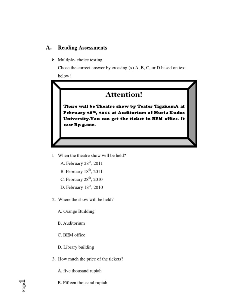 Reading Assessments | PDF