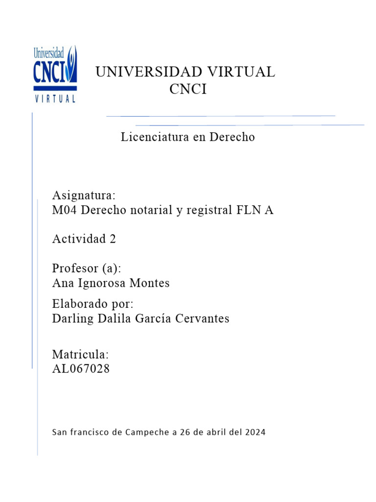 ACTIVIDAD 2 Derecho notarial y registral | PDF | Justicia | Crimen y violencia