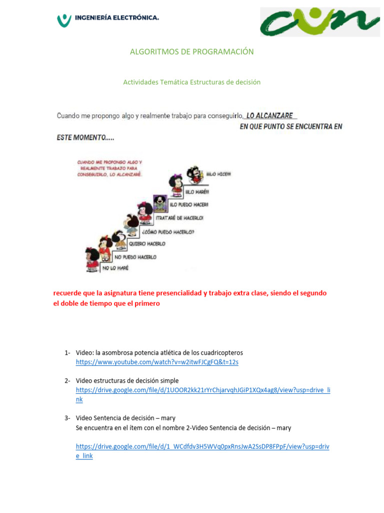 4 - Actividades Estructuras de Decision Algoritmos de Programación | Descargar gratis PDF ...