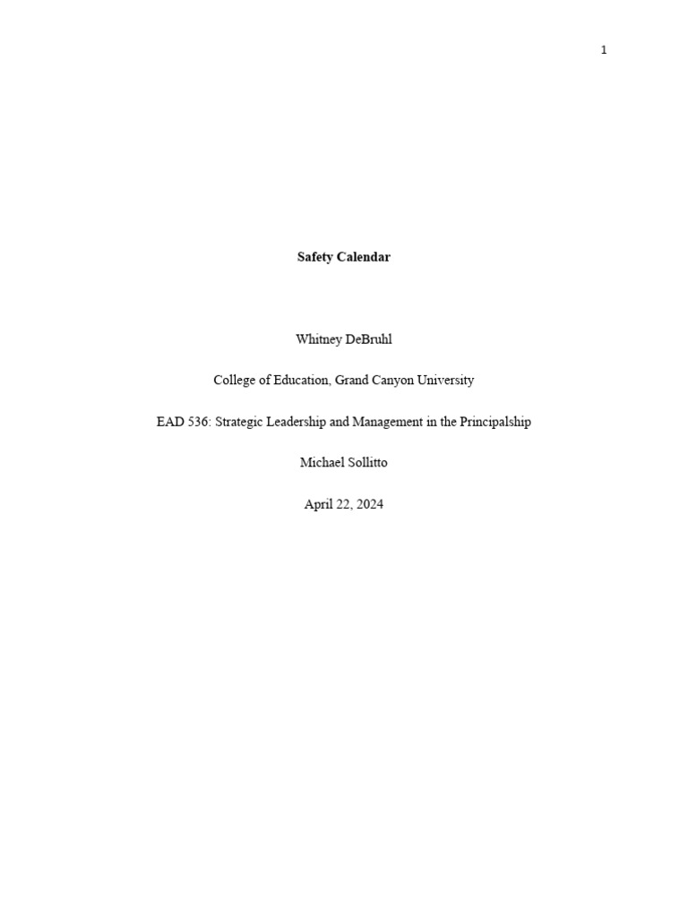 Safety Calendar | PDF