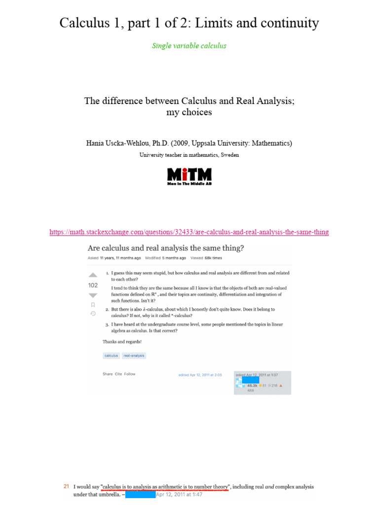3.1 003 Slides The Difference Between Calculus and Real Analysis My ... 3.1 003 Slides The Difference Between Calculus and Real Analysis My ...