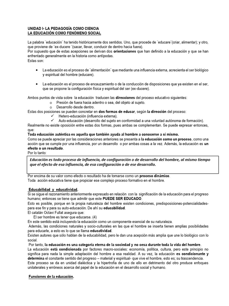 Material Didáctico Unidad #1 | PDF | Pedagogía | Aprendizaje