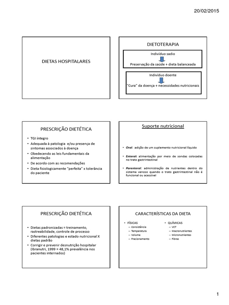 Consistência Das Dietas Branda, Líquida... | PDF | Alimentos | Almoço