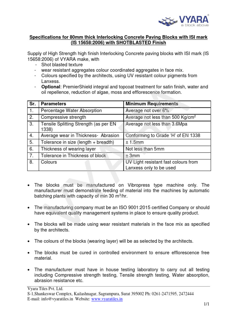 HSF Pavers 80mm Shotblasted | PDF | Concrete | Materials