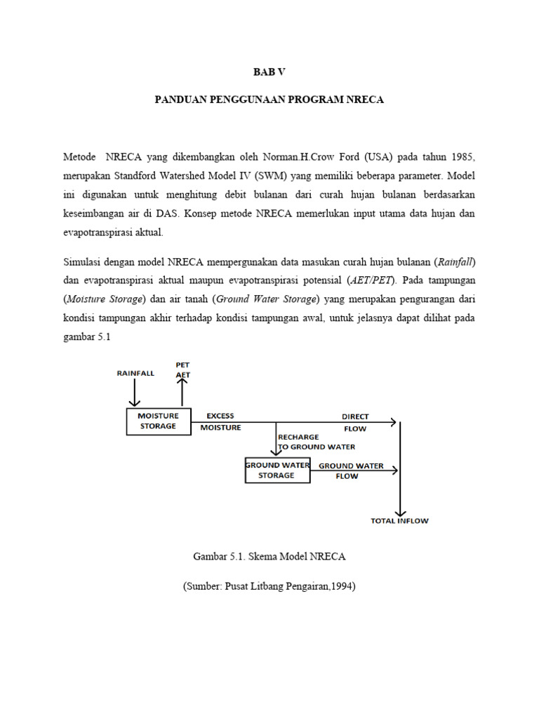 BAB V Pembahasan Analisis Ketersediaan Air Metode NReca | PDF