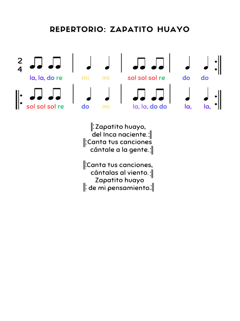 Zapatito Huayo - Notas y Letra | PDF