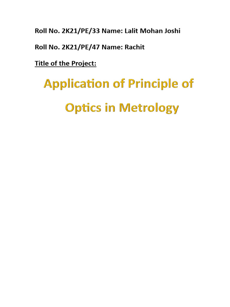 MQA Assignment | PDF | Interferometry | Microscopy