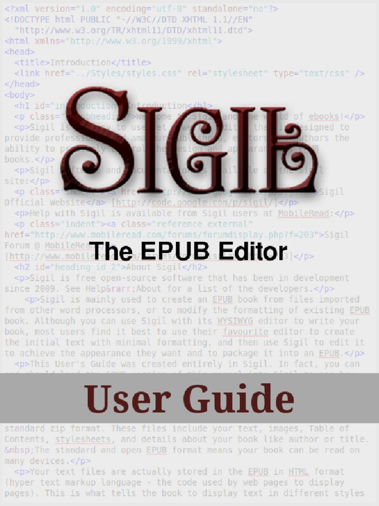 Sigil User Guide (PDFDrive) | PDF | Html | Html Element