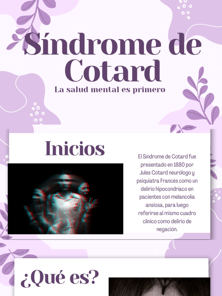 Síndrome de Cotard | PDF | Relaciones personales, crianza y desarrollo ...
