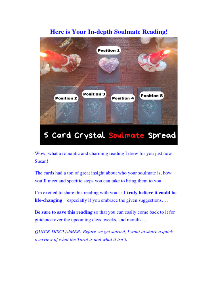 Susan's Soulmate Reading | PDF | Planets In Astrology