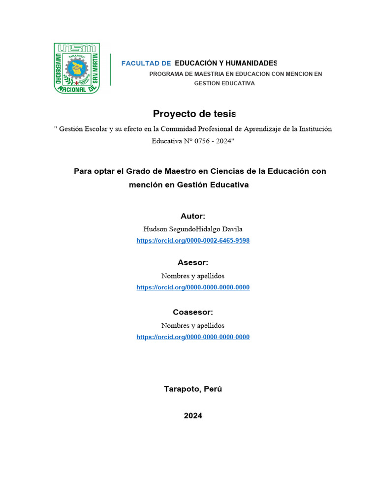 Proyecto - Hudson - 01-03-2024 - OK | PDF | Maestros | Pedagogía