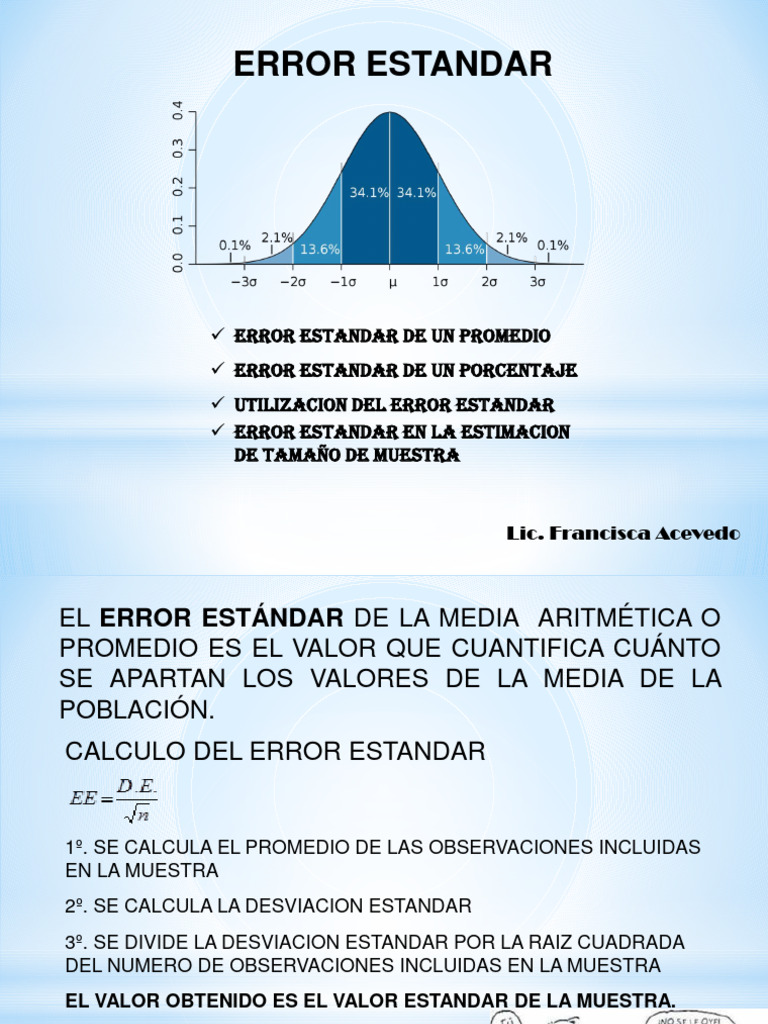 Error Estandar | PDF | Error estándar | Desviación Estándar