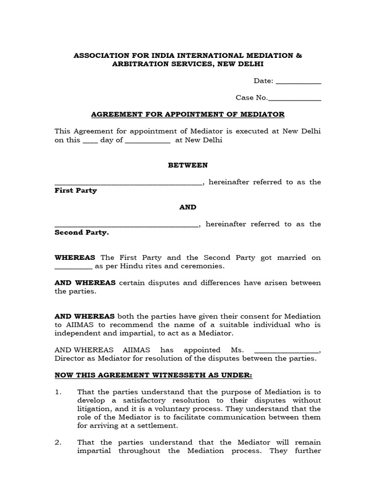Mediation and Mediated Settlement Agreement | Download Free PDF | Mediation | Settlement ...