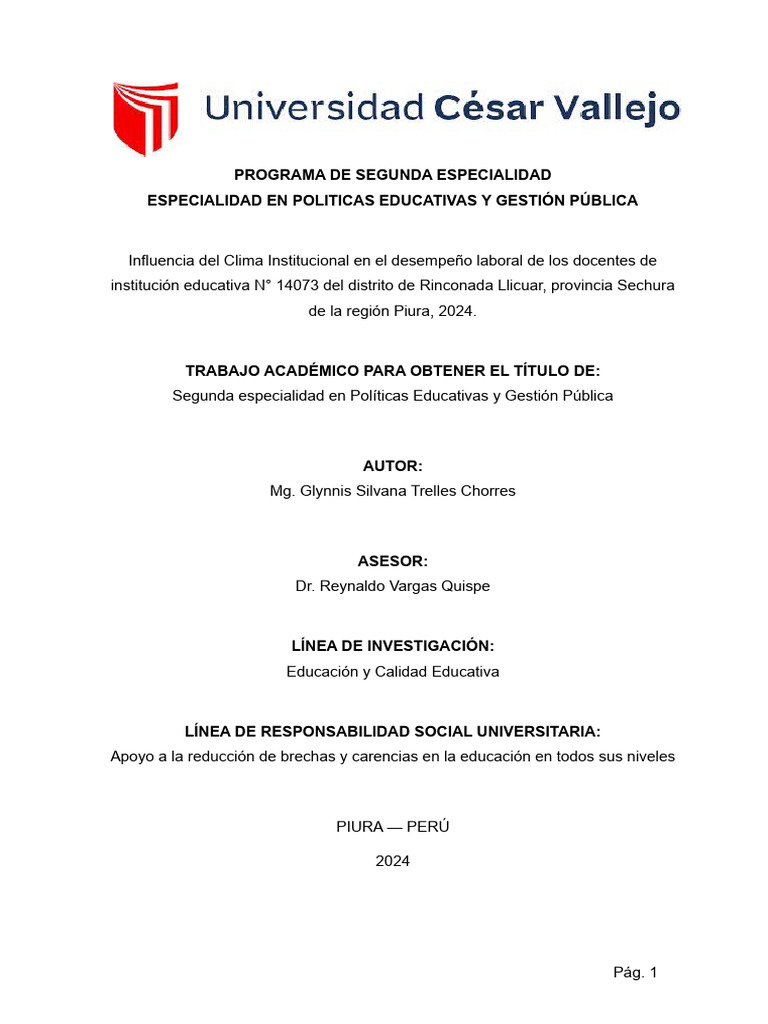 Programa Segunda Especialidad 2024 Ucv | Descargar gratis PDF ...