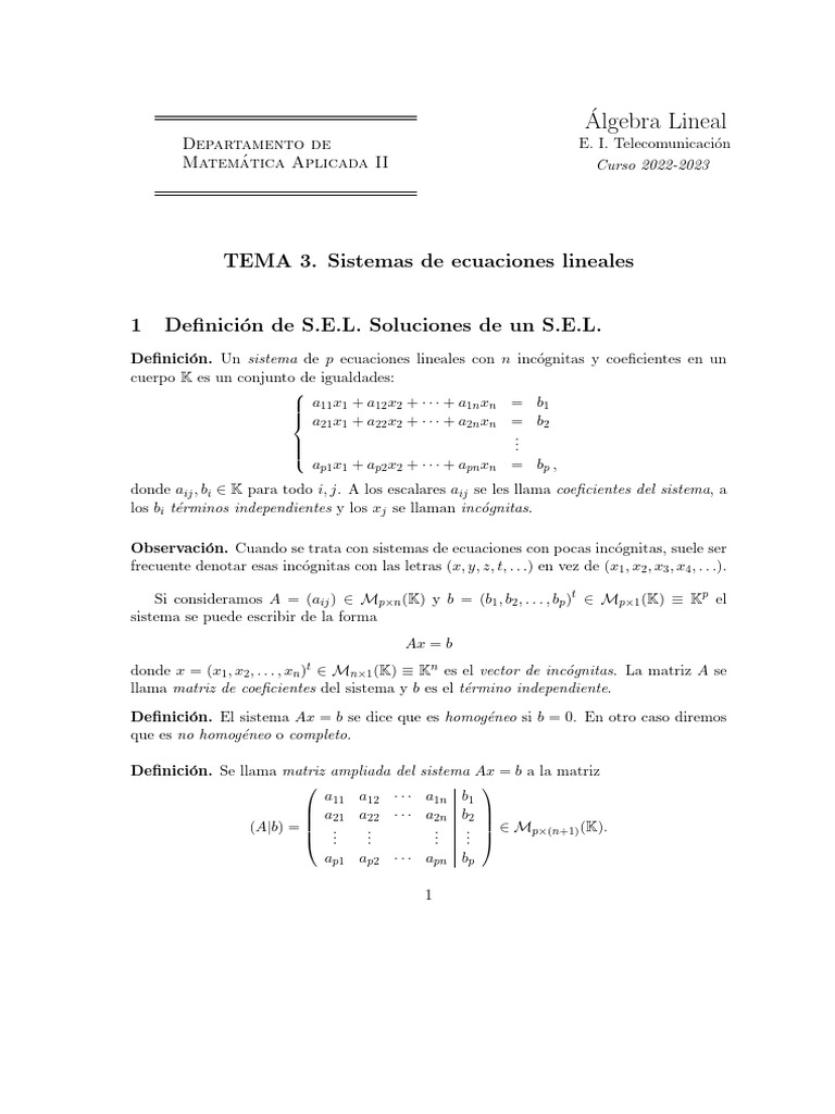 Tema3_Sistemas | PDF | Ecuaciones | Matriz (Matemáticas)