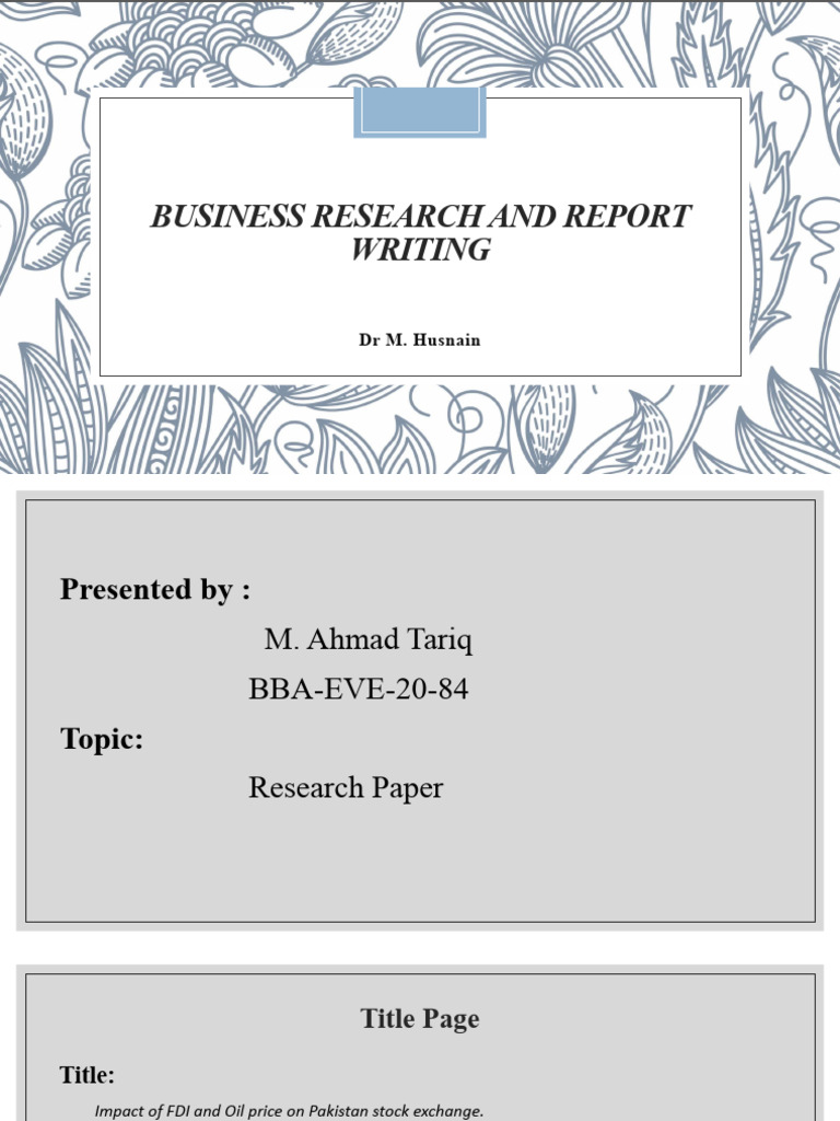 Business Research and Report Writing | PDF | Foreign Direct Investment ...