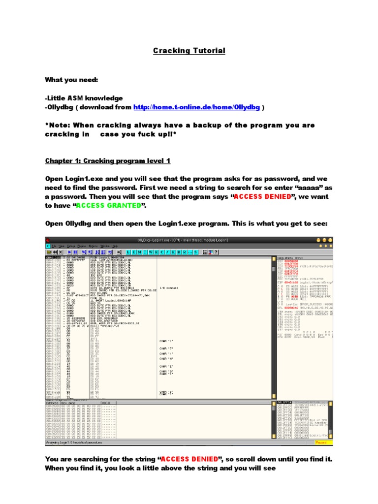 Cracking Tutorial | PDF | Password | Computer Engineering