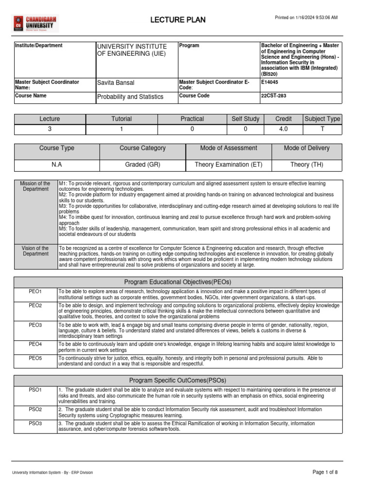 Probability and Statistics | PDF | Probability Distribution | Engineering