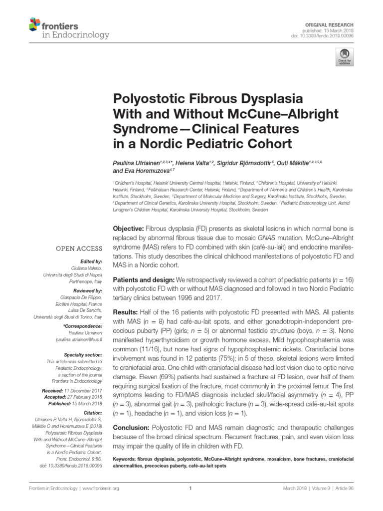 Polyostotic Fibrous Dysplasia With and W | PDF | Musculoskeletal System ...