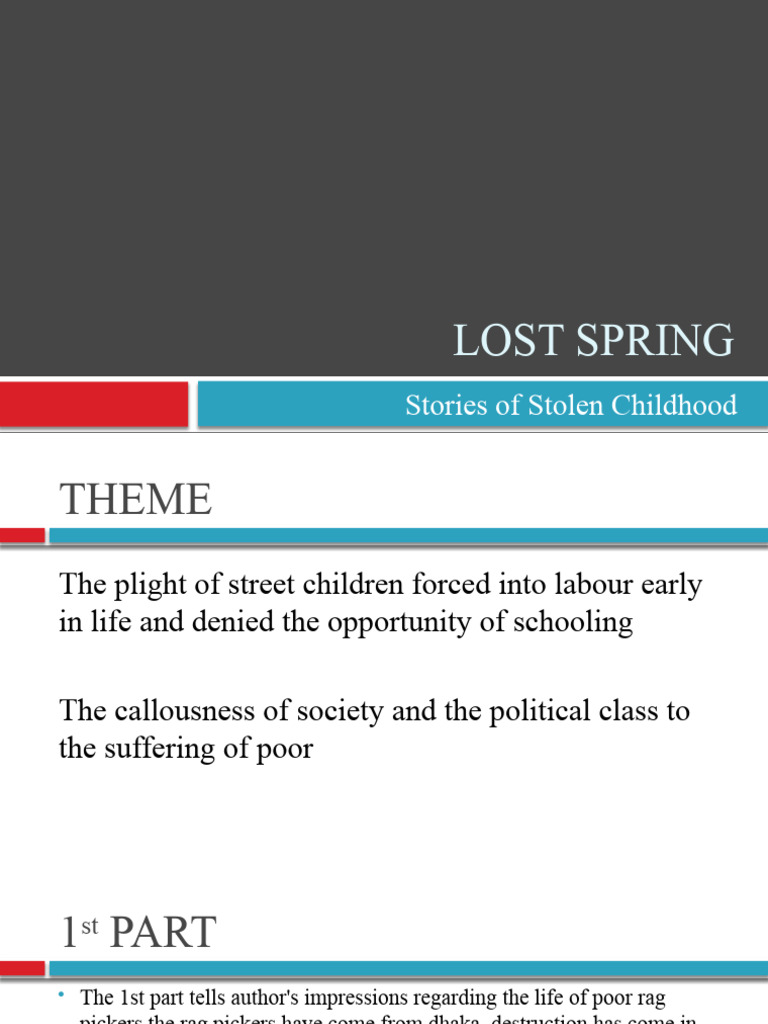 Lost Spring PPT by - Kishore, Tharani, Ritick, Santhosh | PDF