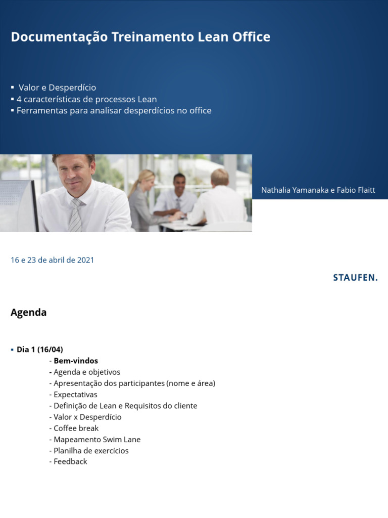 Treinamento Lean Office: Agenda e Conteúdo | PDF | Carreira e ...