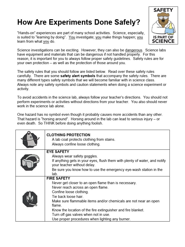 How Are Experiments Done Safely? | Download Free PDF | Laboratories ...