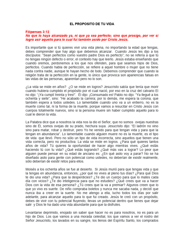 El Proposito de Tu Vida | PDF | Jesús | Dios