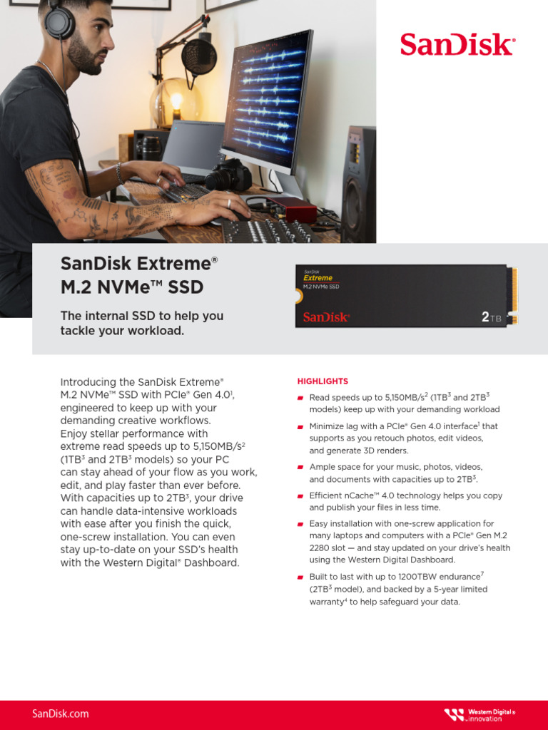 10 Data-Sheet-Sandisk-Extreme-M2-Nvme | PDF | Solid State Drive ...