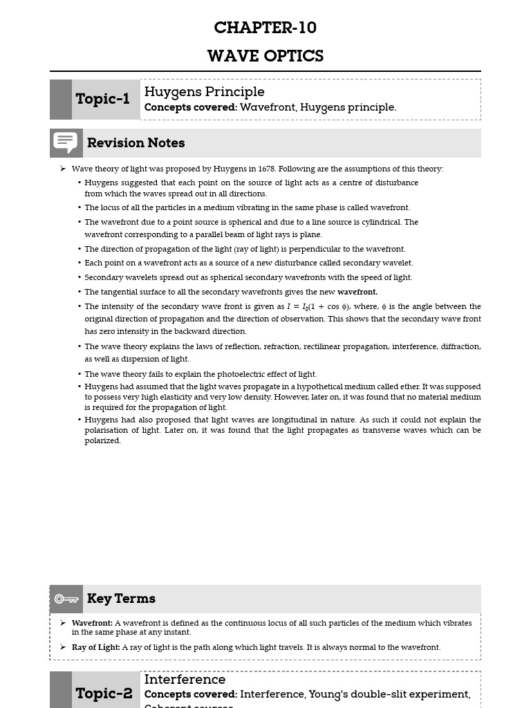 Wave Optics | PDF | Diffraction | Waves