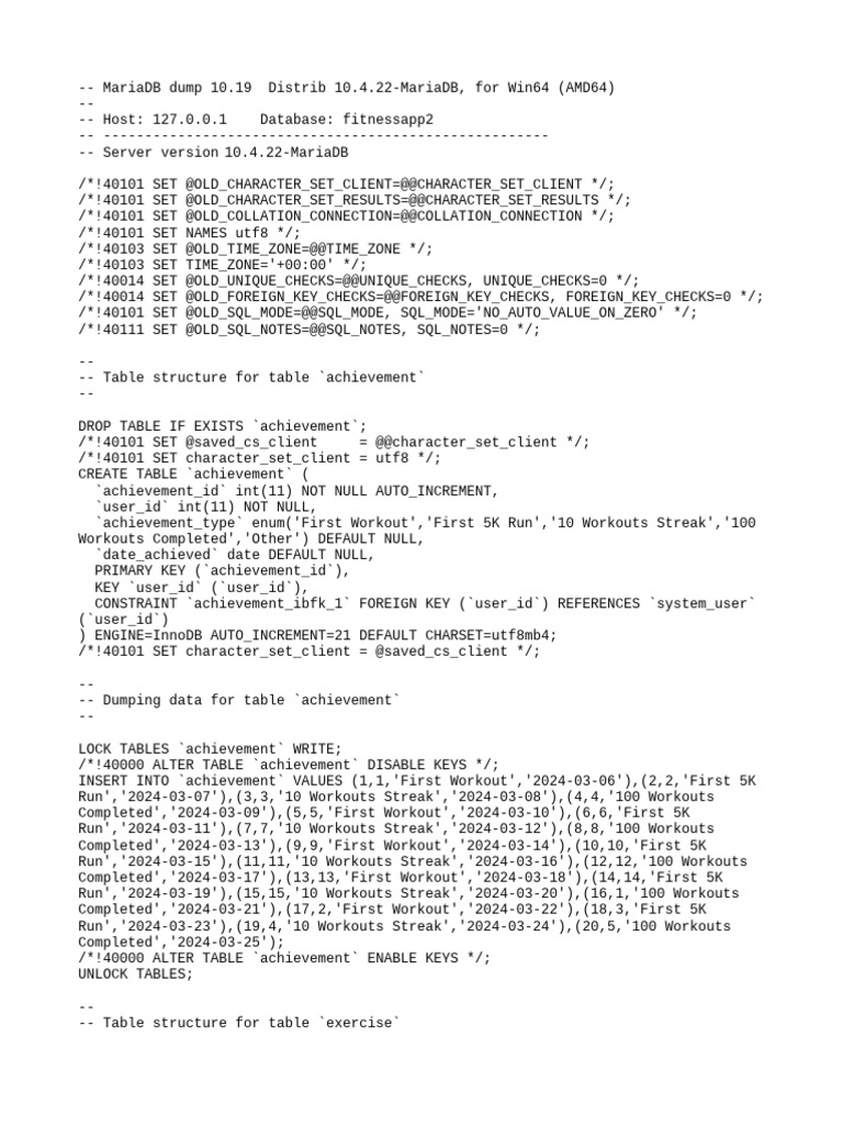 fitness_app.sql | PDF | Physical Fitness | Physical Exercise fitness_app.sql | PDF | Physical Fitness | Physical Exercise