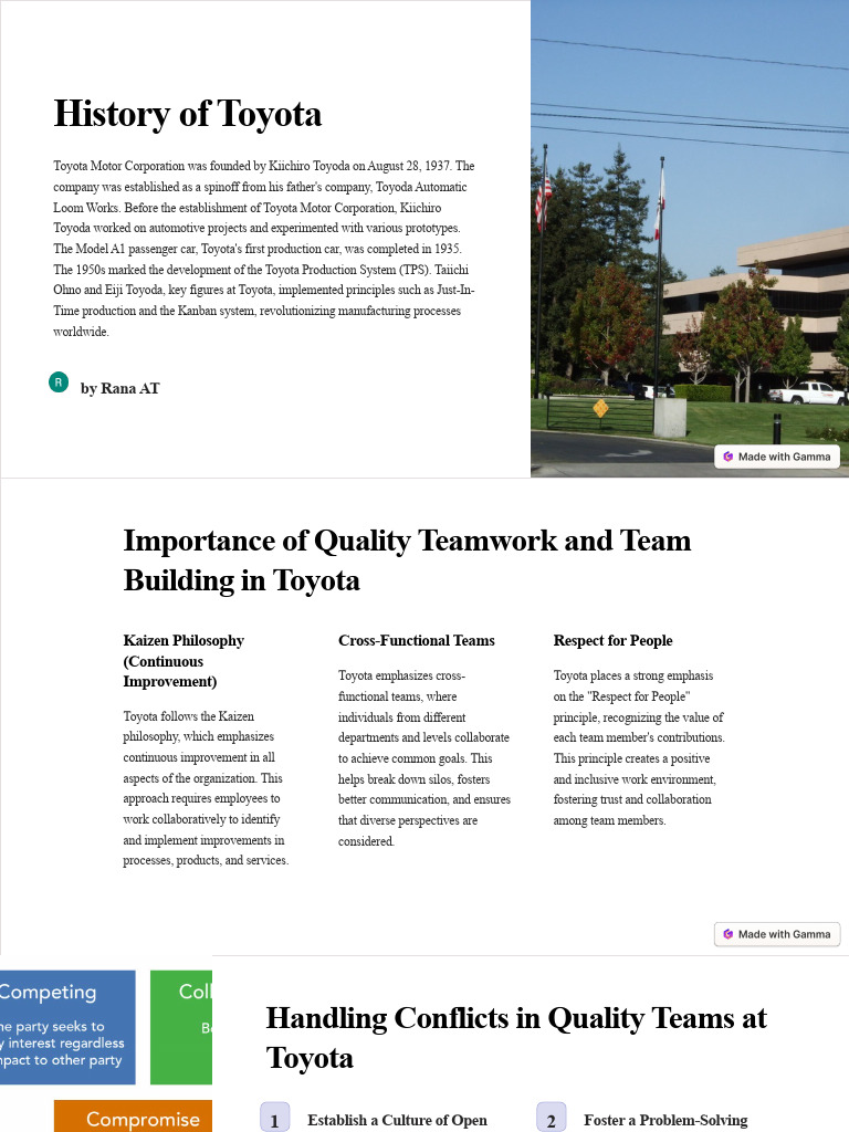 Toyota's Quality Teamwork Strategies | PDF | Toyota | Incentive