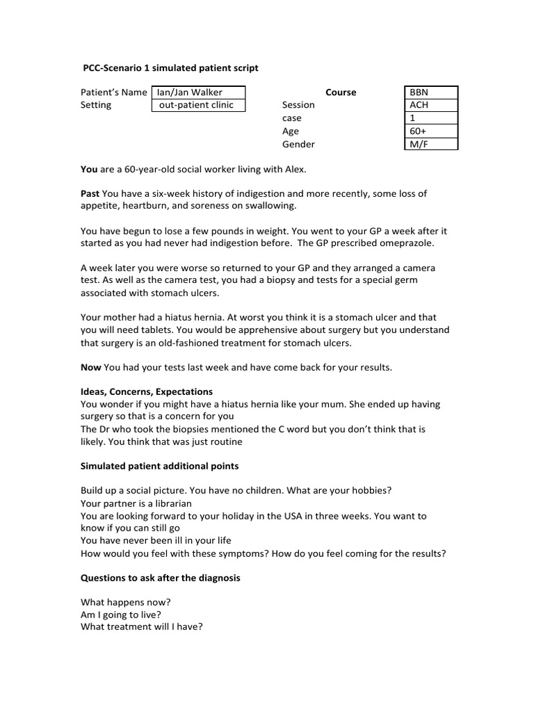 PCC Scenarios Week 1 | PDF | Mammography | Patient