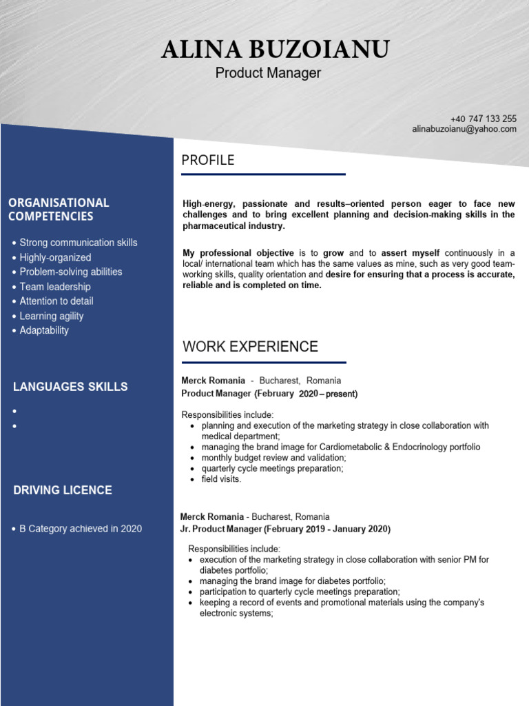 .CV Alina Buzoianu - 2022 | PDF | Marketing | Collaboration