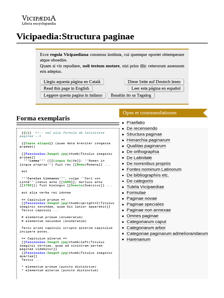 Vicipaedia Structura Paginae | PDF